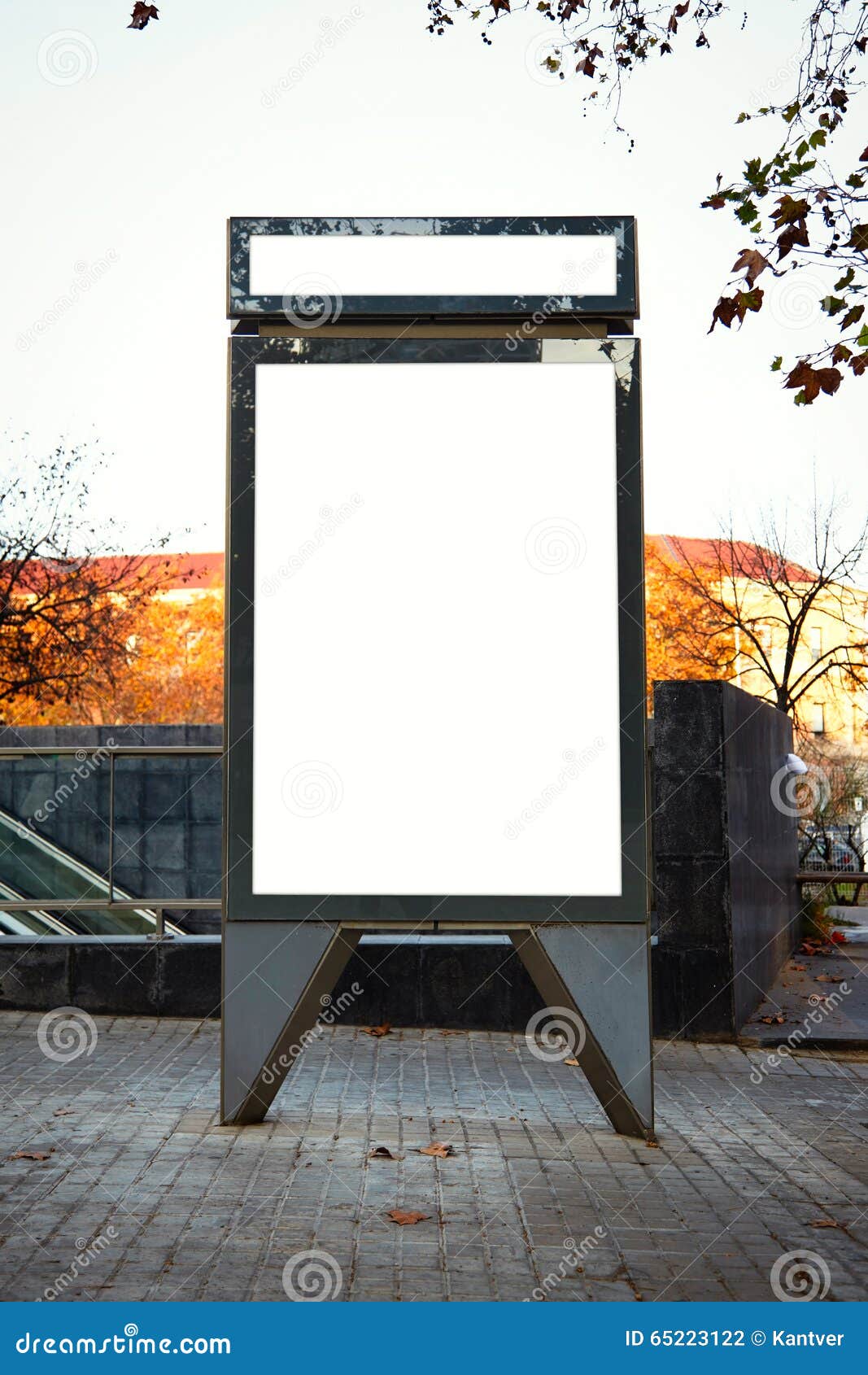 Blank Lightbox on the City Streets. Vertical Stock Photo - Image of ...