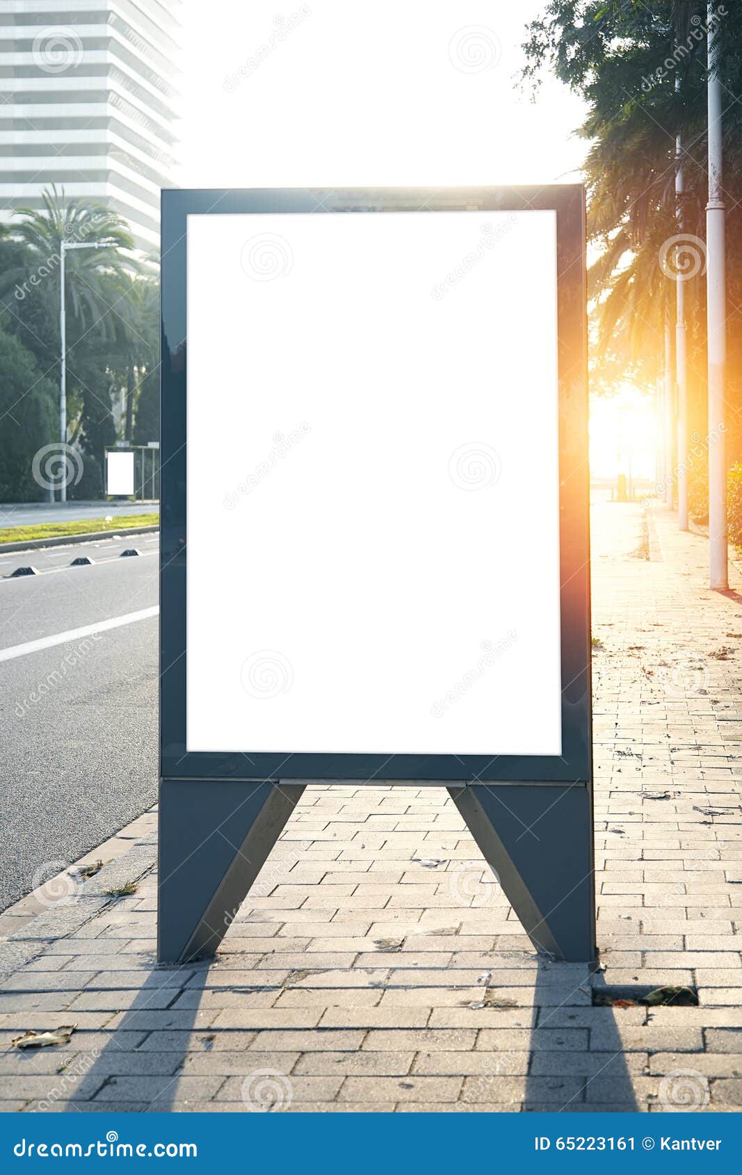 Blank Lightbox on the City Streets. Vertical Stock Image - Image of ...