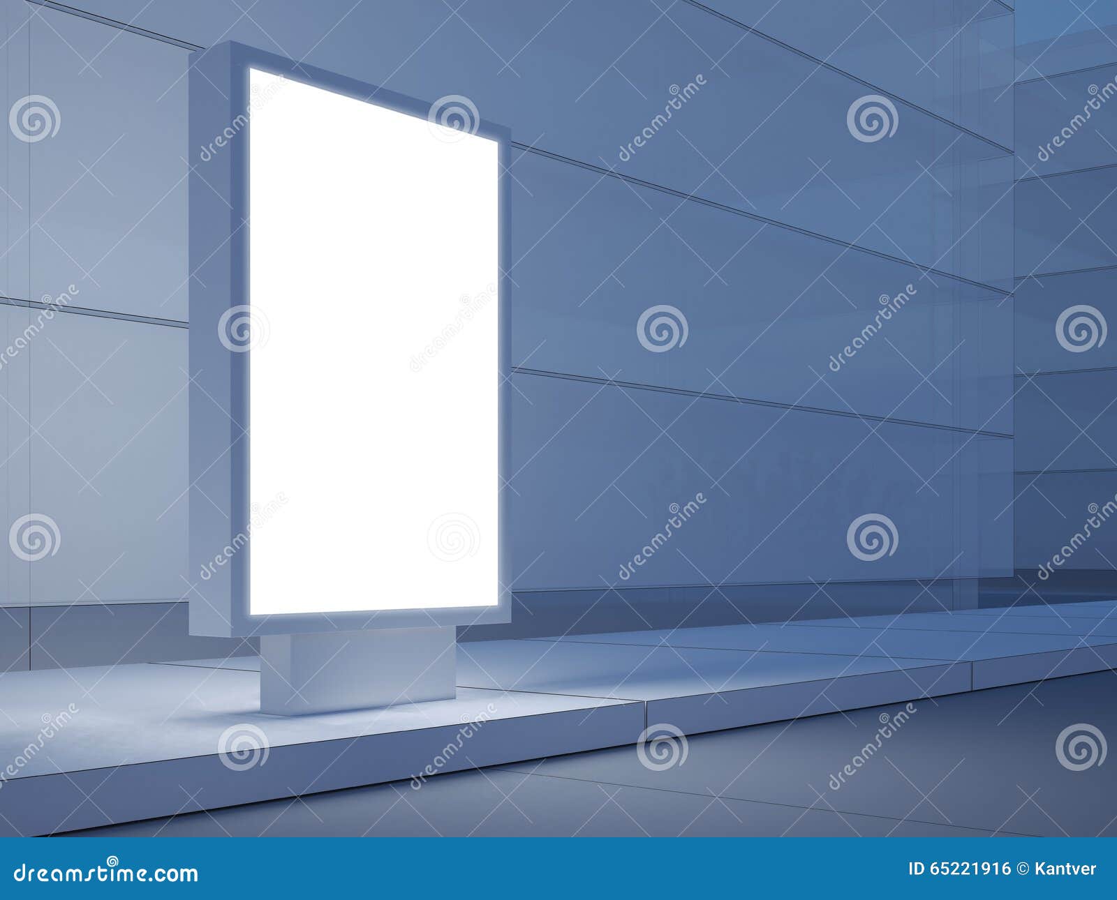 Blank Lightbox on the Empty Street. Modern Stock Photo - Image of ...