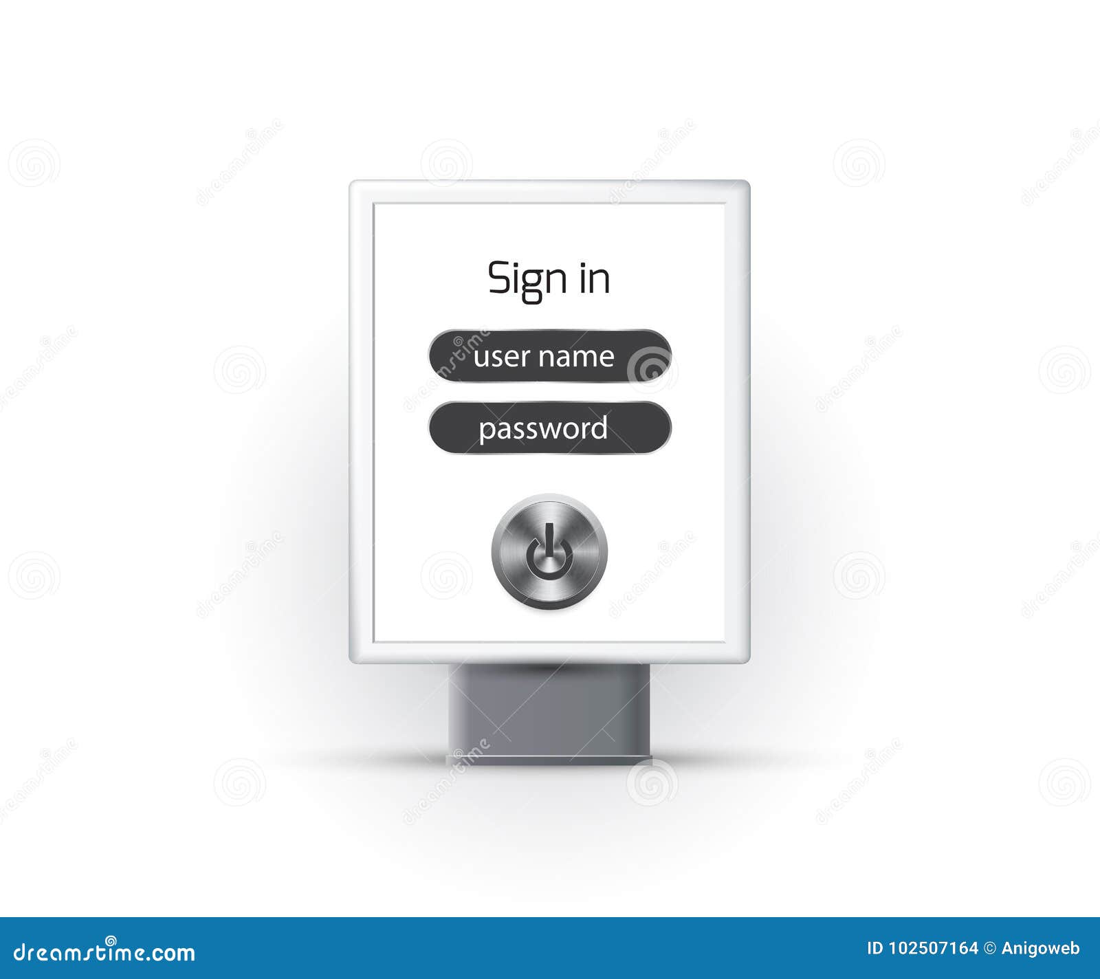 Blank Lightbox, Sign in Password Security Stock Illustration ...