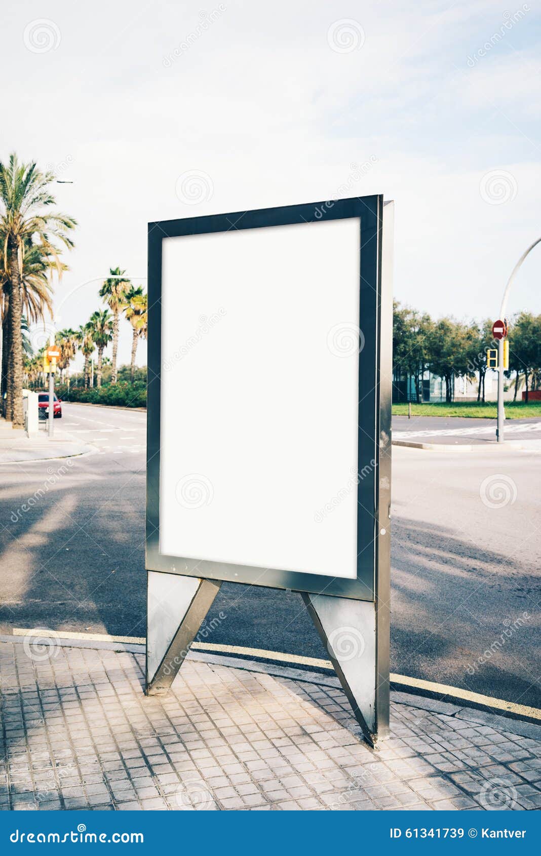 Blank Lightbox on the Street of a City. Vertical Stock Image - Image of ...