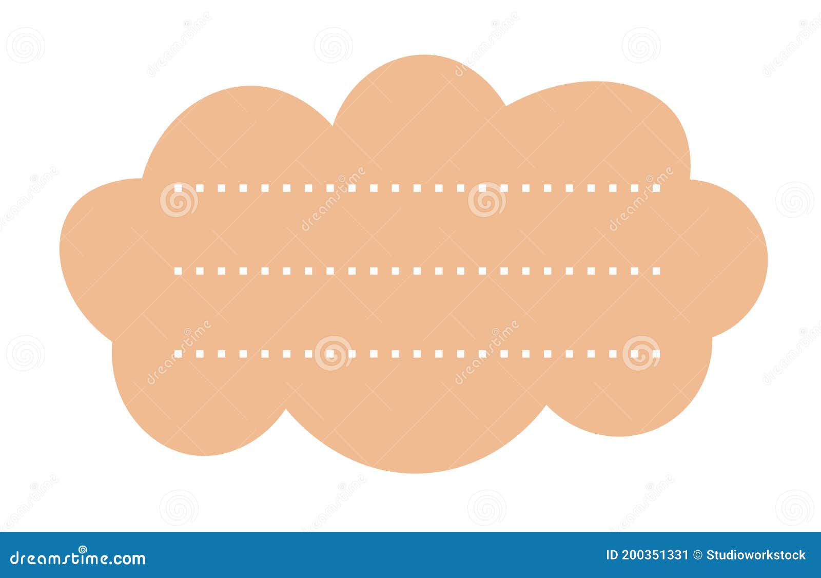 Blank Lined Cloud Note Sticker Isolated on White Stock Vector ...