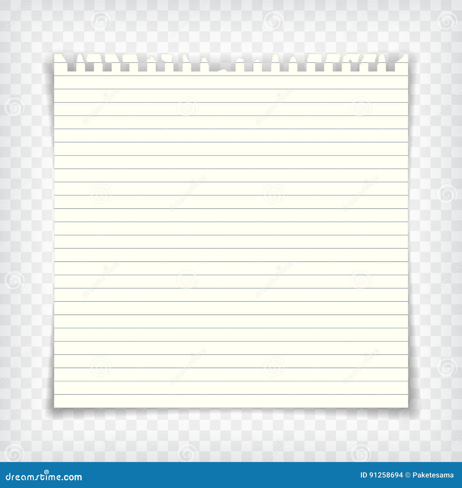 Blank Lined Note Book Page with Torn Edge Stock Vector - Illustration ...