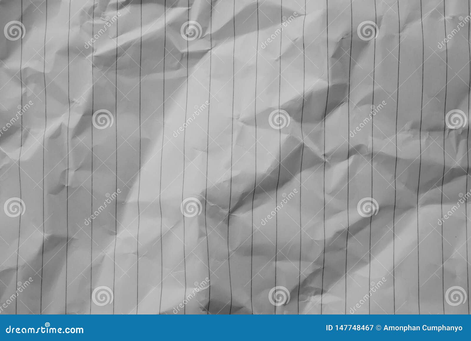 Blank Lined Notebook Paper Background. Crumpled Letter Texture Stock ...