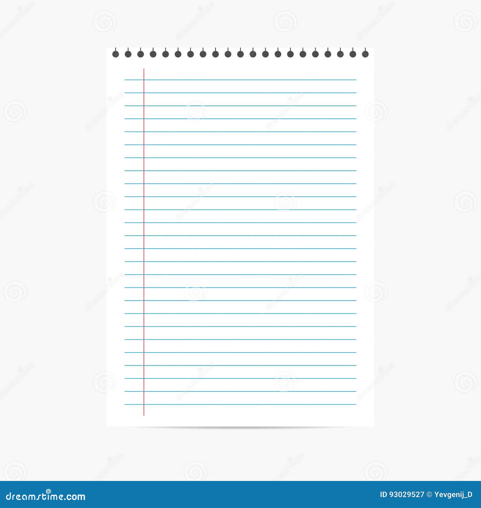 Blank Lined Paper Texture From A Notepad. Cartoon Vector ...