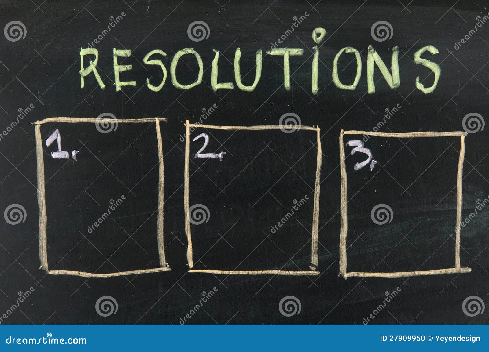Blank List of Resolutions on Blackboard Stock Photo - Image of ...