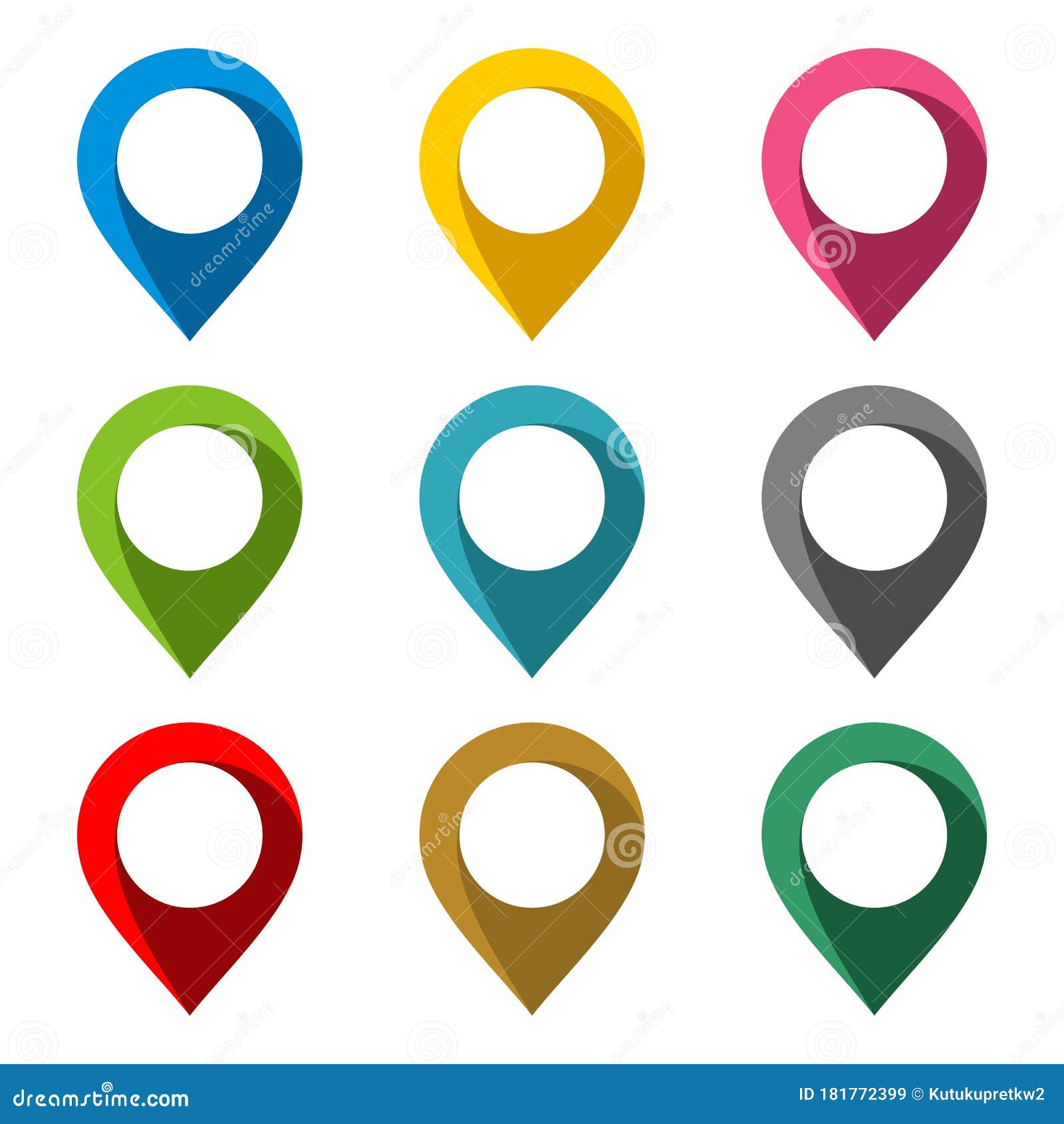 Blank Location Point Vector Set Illustration Design. Vector EPS 10 ...