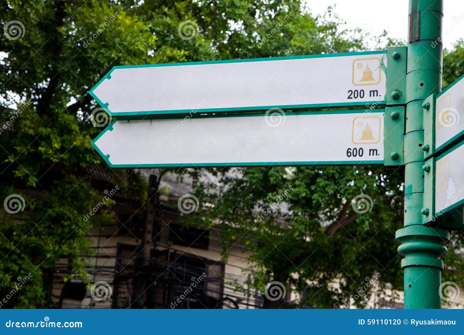 Blank Location Signs Direction Stock Photo - Image of guide, signboard ...