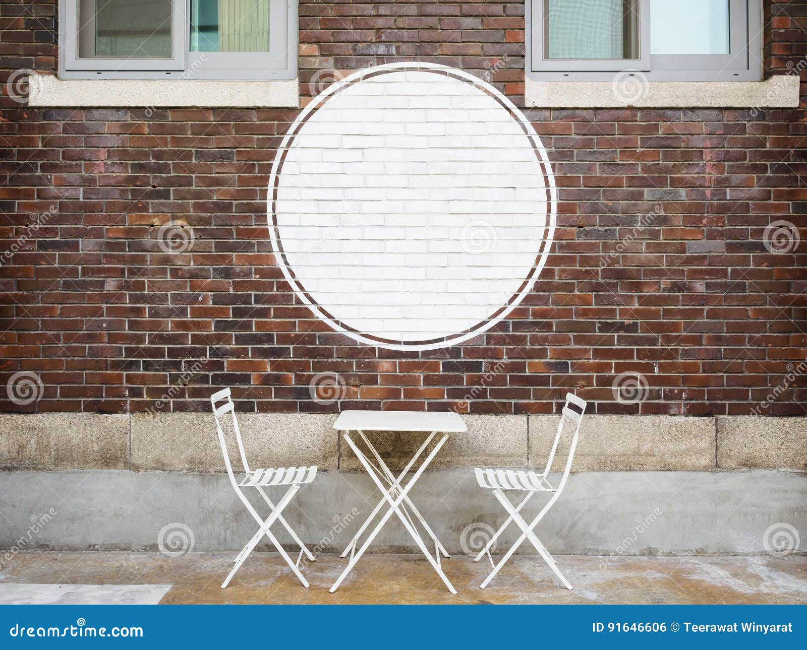 Blank Logo Cafe Sign Shop Front Display Brick Wall Stock Photo - Image ...