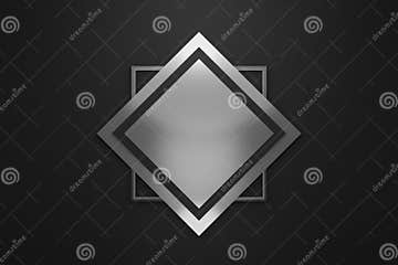 Blank Logo Frame with Modern Style on Black Background. Empty Silver ...