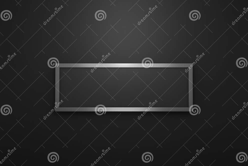 Blank Logo Frame with Modern Style on Black Background. Empty Silver ...