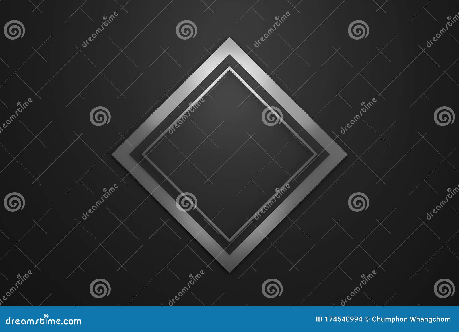 Blank Logo Frame with Modern Style on Black Background. Empty Silver ...