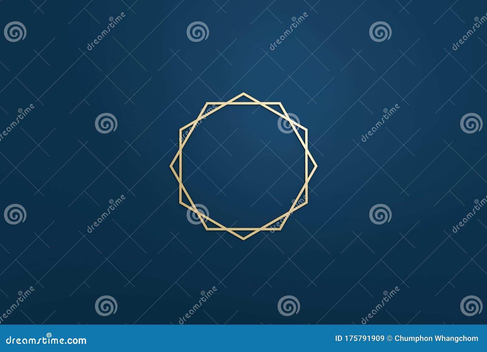 Blank Logo Frame And Golden Label With Modern Style On Dark Blue ...