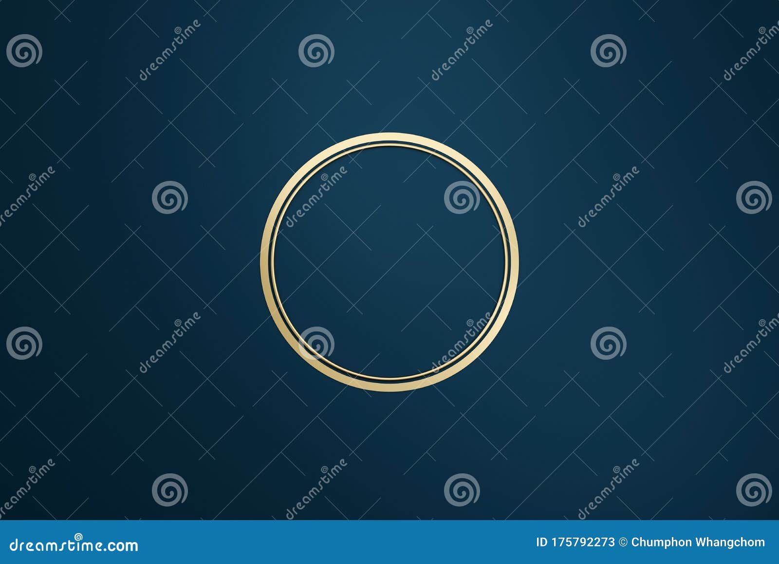 Blank Logo Frame And Golden Label With Modern Style On Dark Blue ...