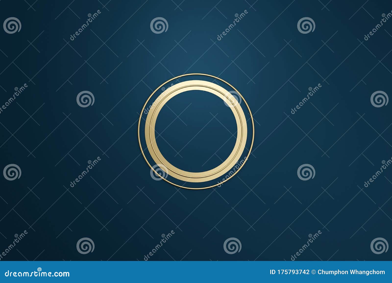 Blank Logo Frame And Golden Label With Modern Style On Dark Blue ...