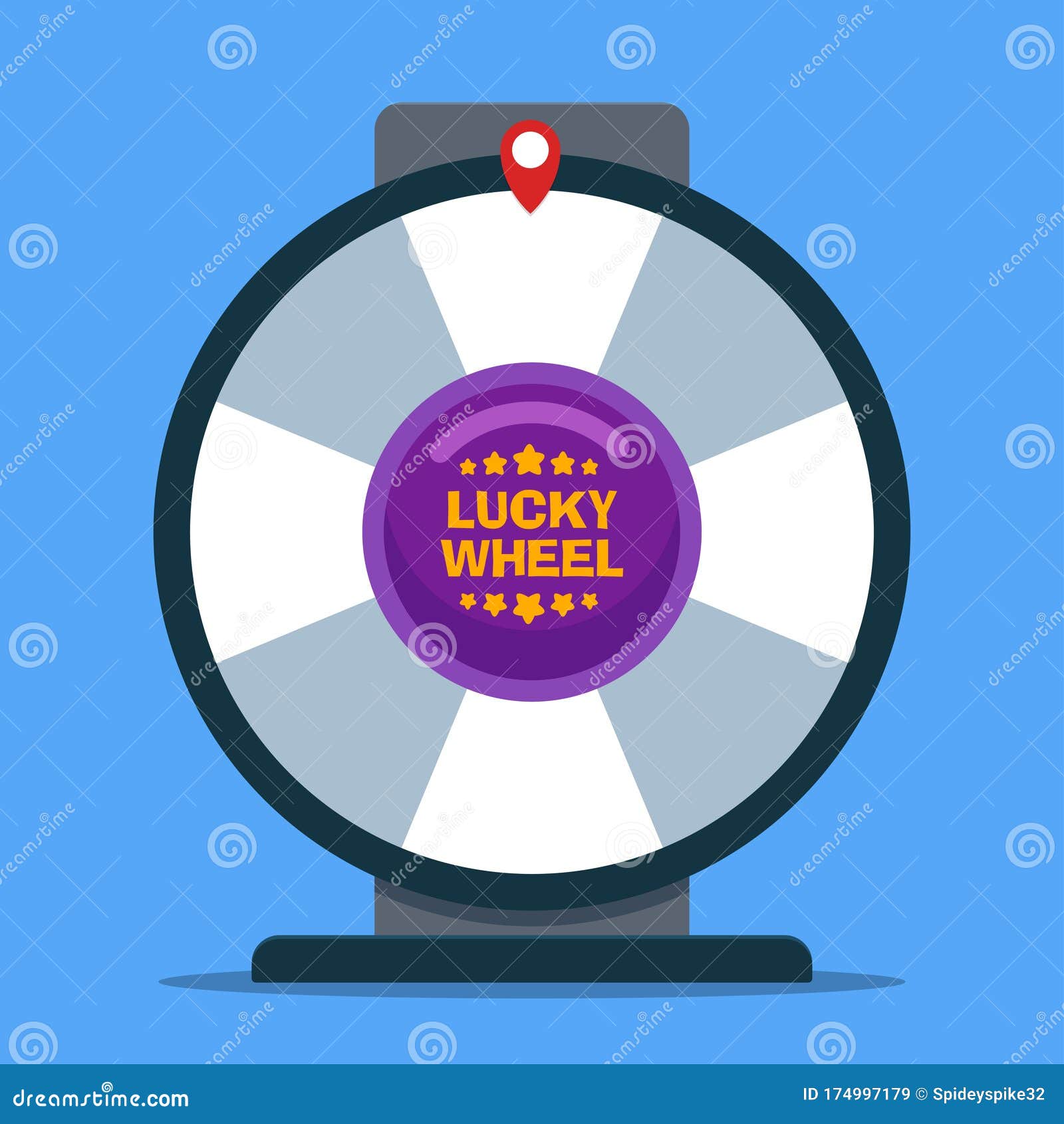 Blank Lucky Wheel on Blue Background. Vector Illustration Stock Vector ...