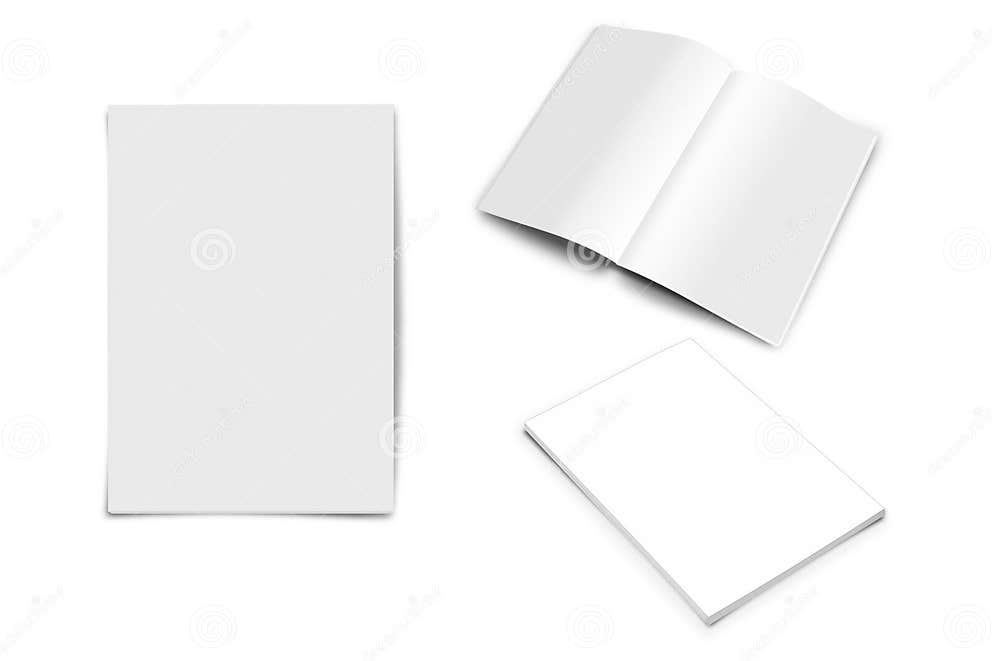 Blank Magazines Front and Back Cover and Perspective Spread. Stack of ...