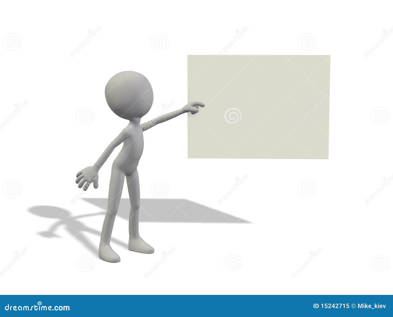 Blank Man Pointing on Board Stock Illustration - Illustration of blank ...