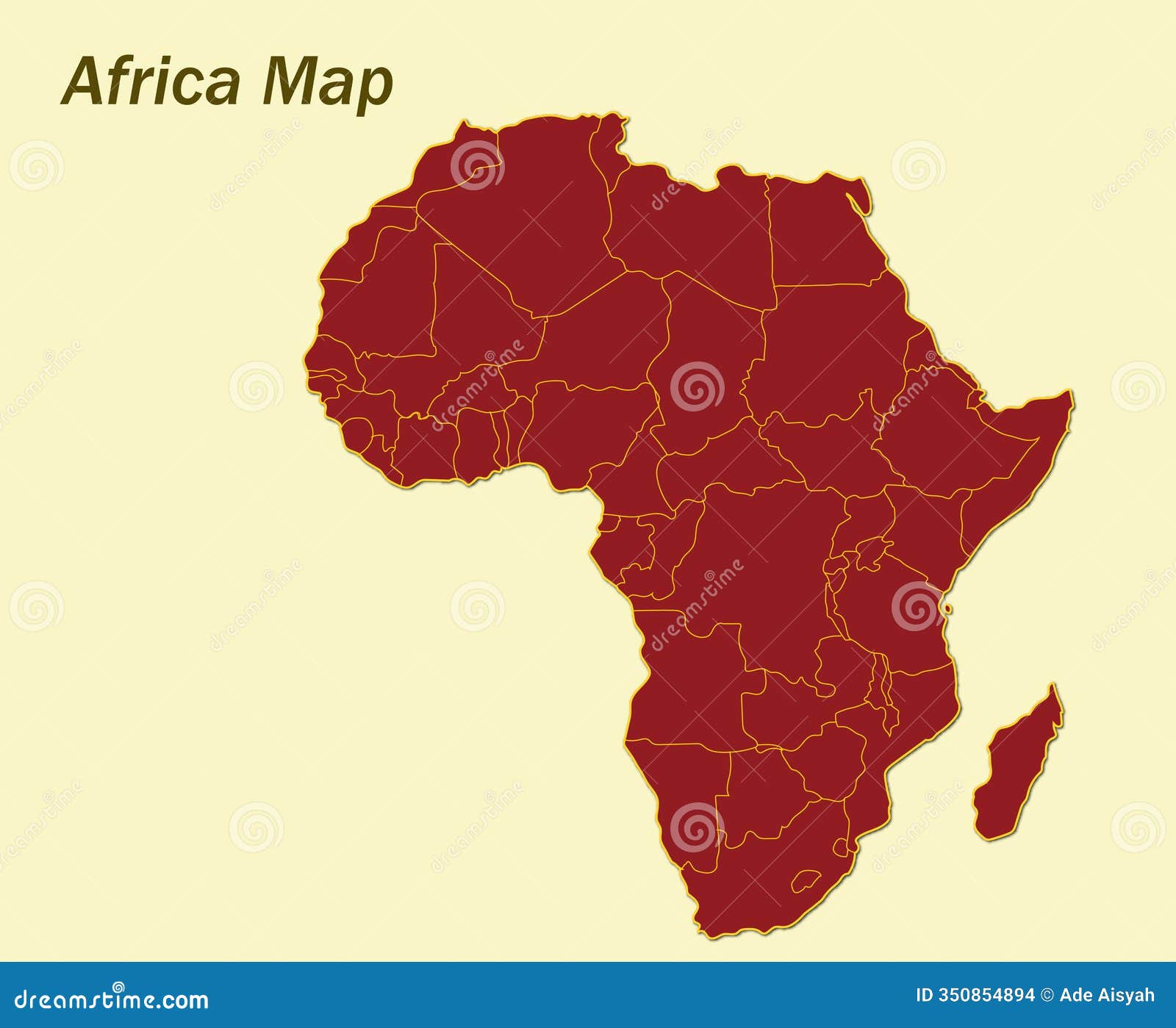 Blank Map of Africa Printable Red Color Map of Africa Stock Vector ...