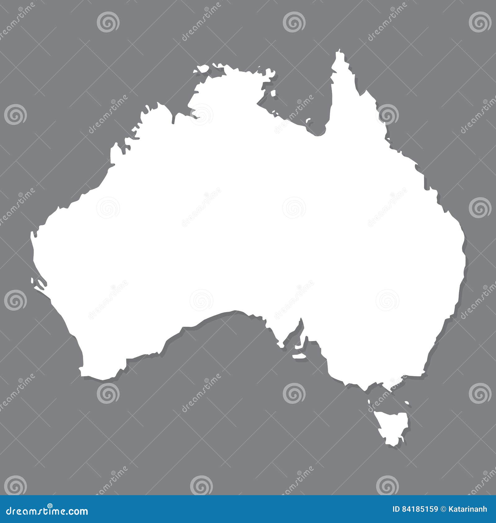 Blank Map of Australia. Map of Australia on Grey Background Stock ...
