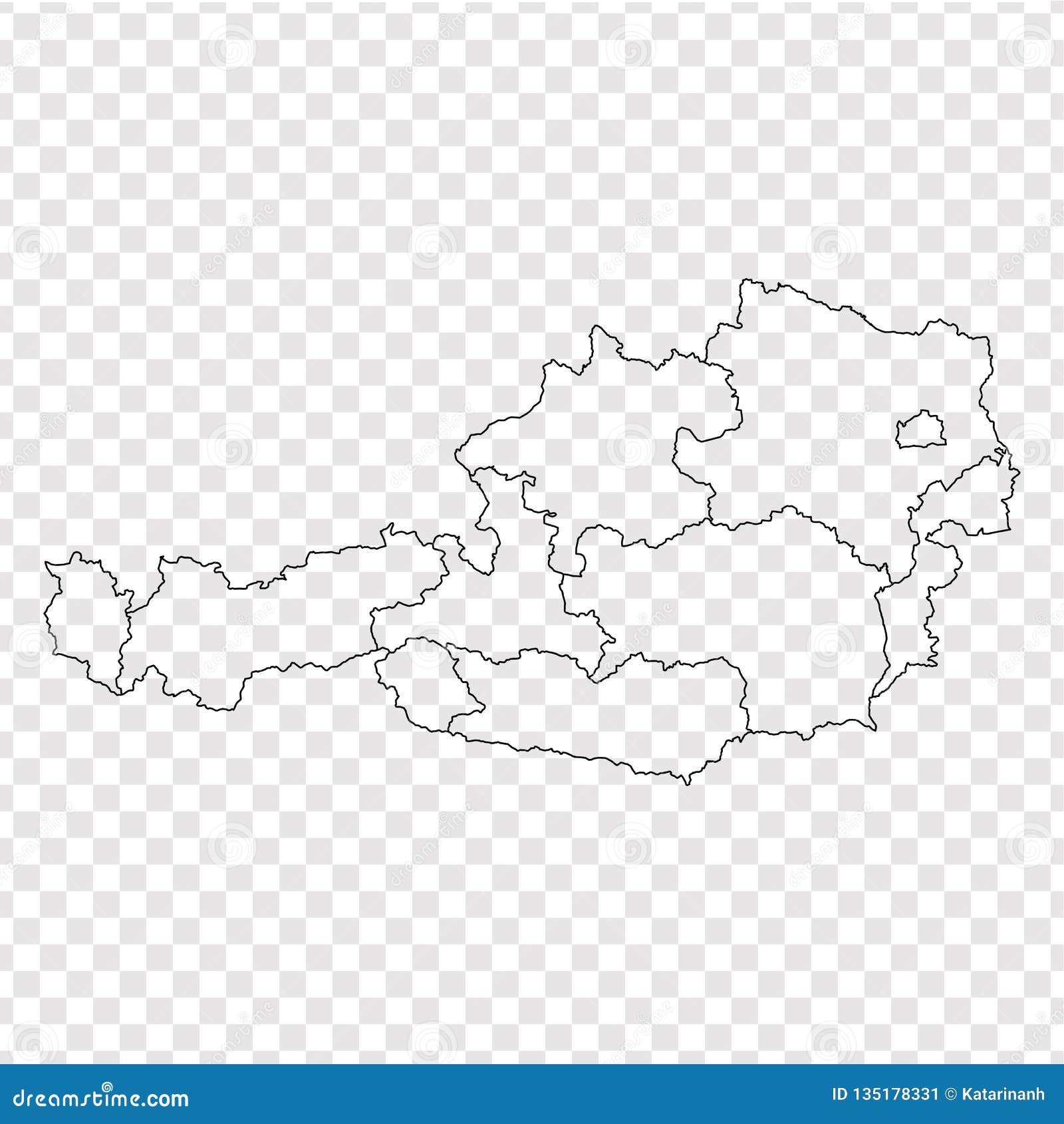 Blank Map Austria. High Quality Map Austria With Provinces On ...