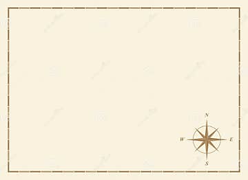 Blank Map with Compass Rose Stock Vector - Illustration of sailing ...