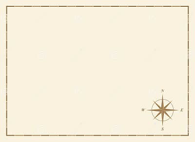 Blank Map with Compass Rose Stock Vector - Illustration of sailing ...