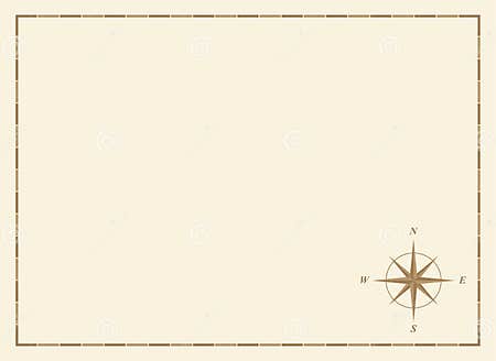 Blank Map with Compass Rose Stock Vector - Illustration of sailing ...