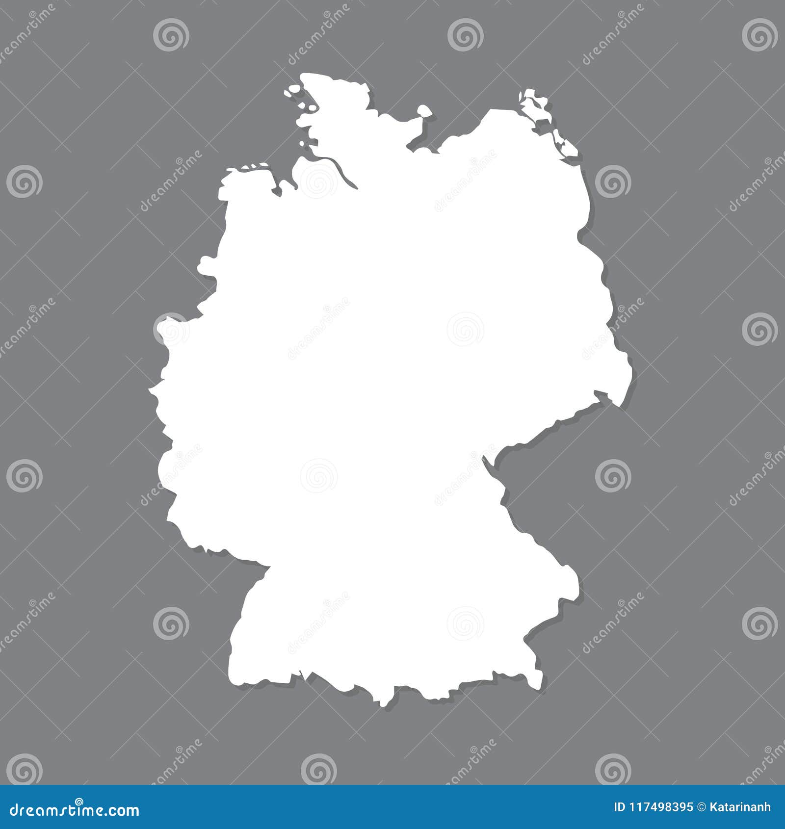 Blank Germany Map Vector Silhouette Illustration Isolated On White ...