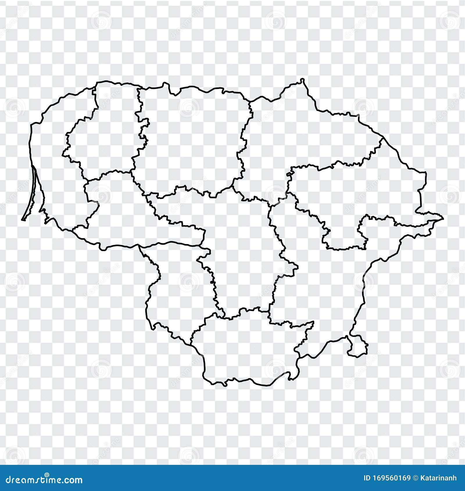 Blank Map of Lithuania. High Quality Map Republic of Lithuania with ...
