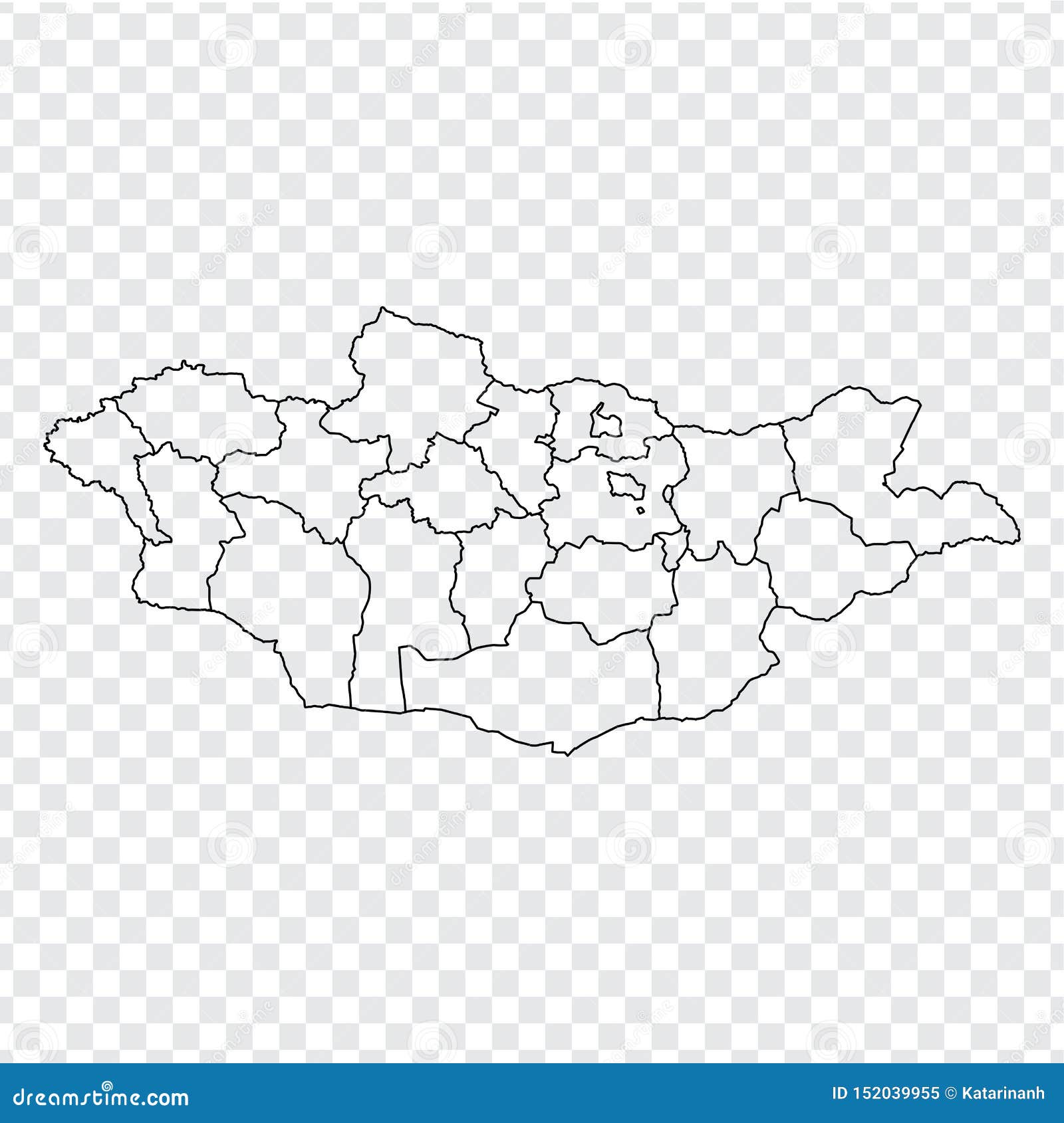 Blank Map Mongolia. High Quality Map Mongolia with Provinces on ...