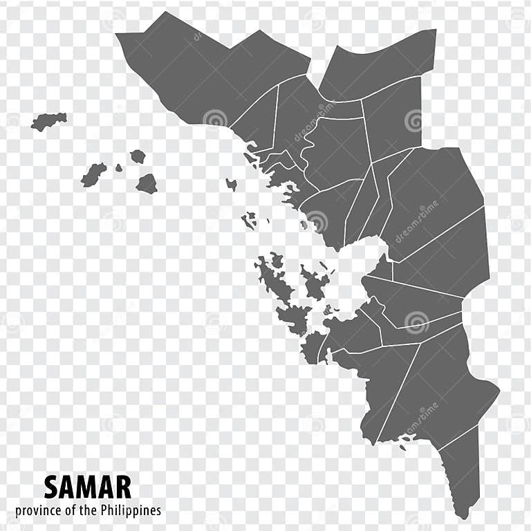 Blank Map Samar of Philippines. High Quality Map Province of Samar with ...