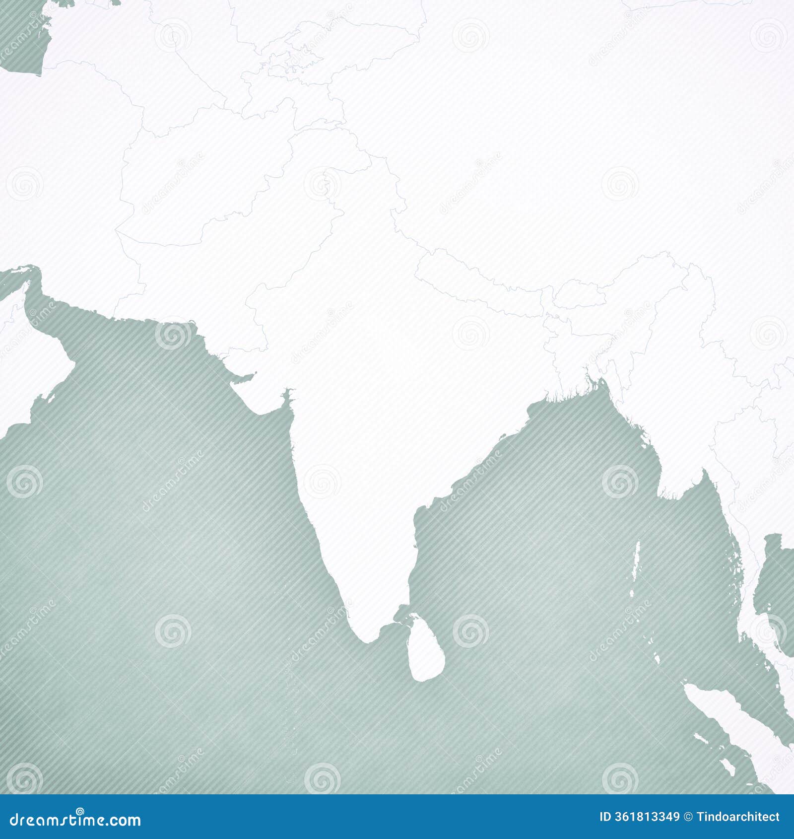 Map of South Asia - Blank Map Stock Illustration - Illustration of ...