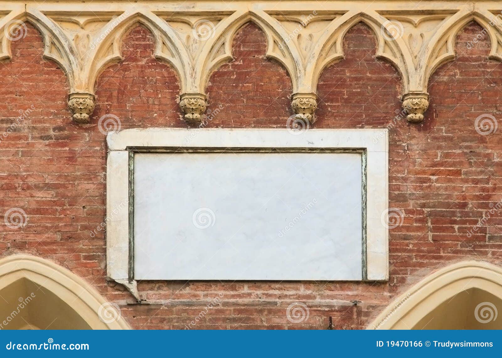 Blank Marble Plaque on an Old Ornate Wall Stock Photo - Image of ...