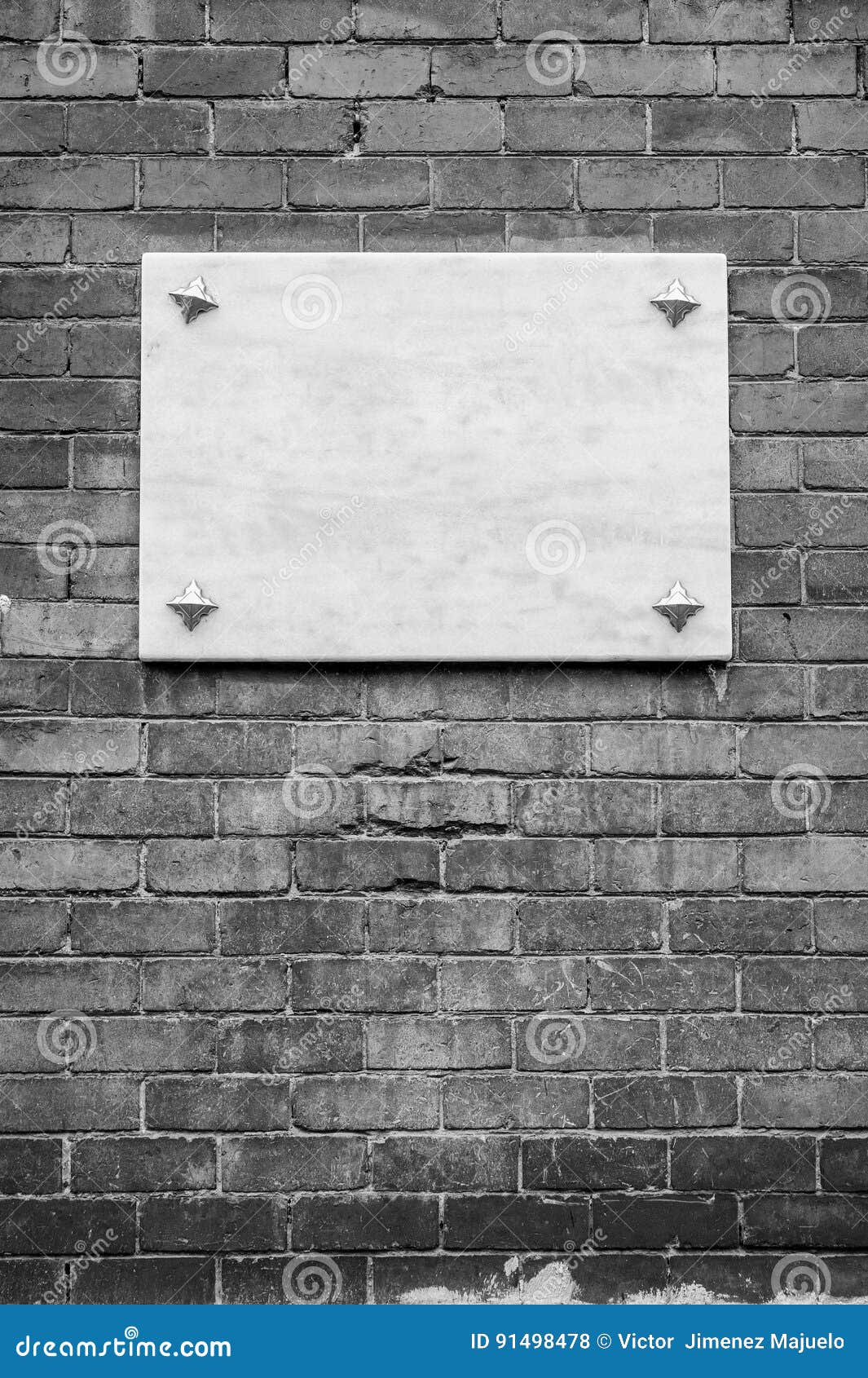 Blank Marble Signboard Close-up Stock Photo - Image of brick, obsolete ...