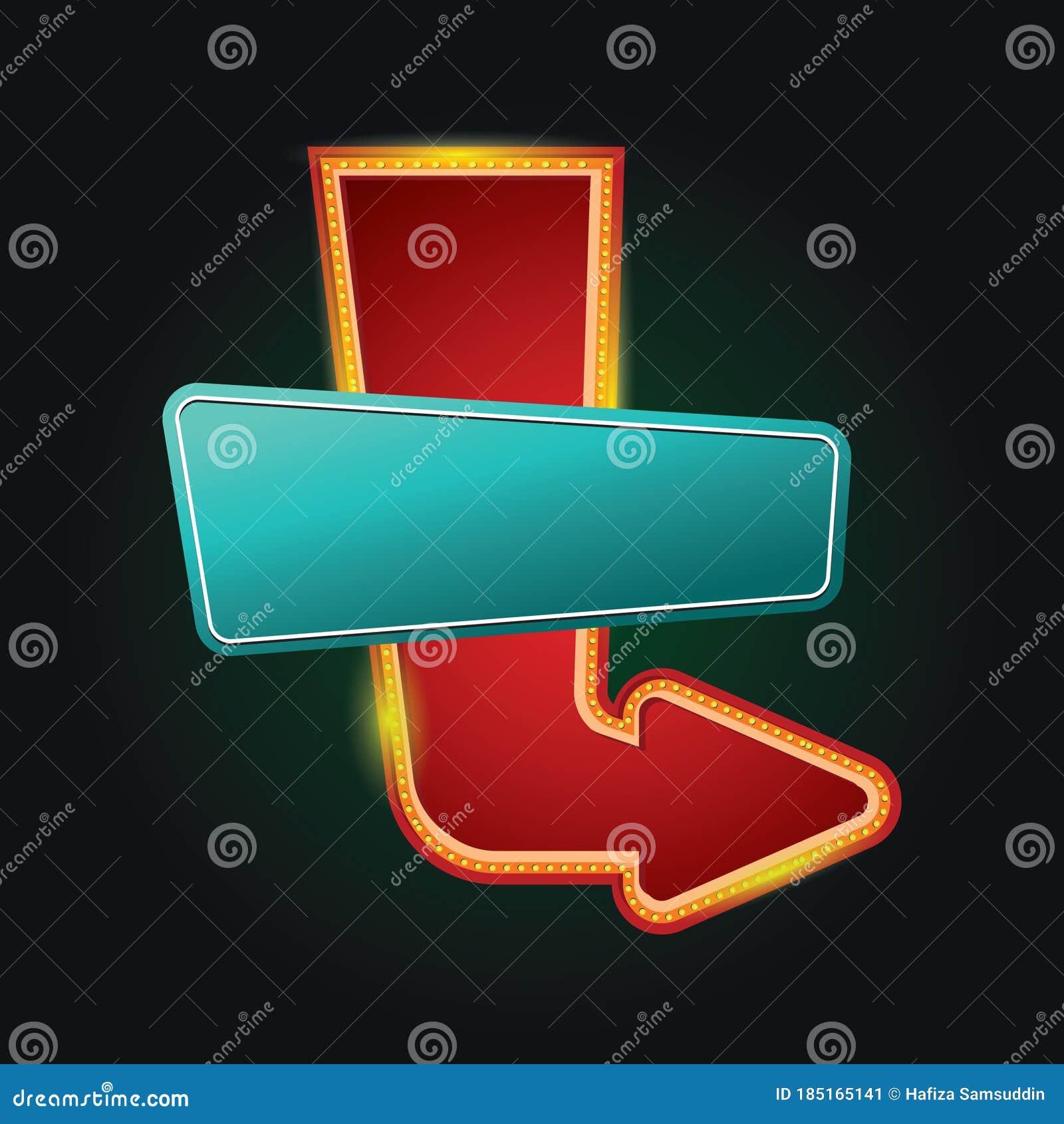 Blank Marquee Sign. Vector Illustration Decorative Design Stock Vector ...