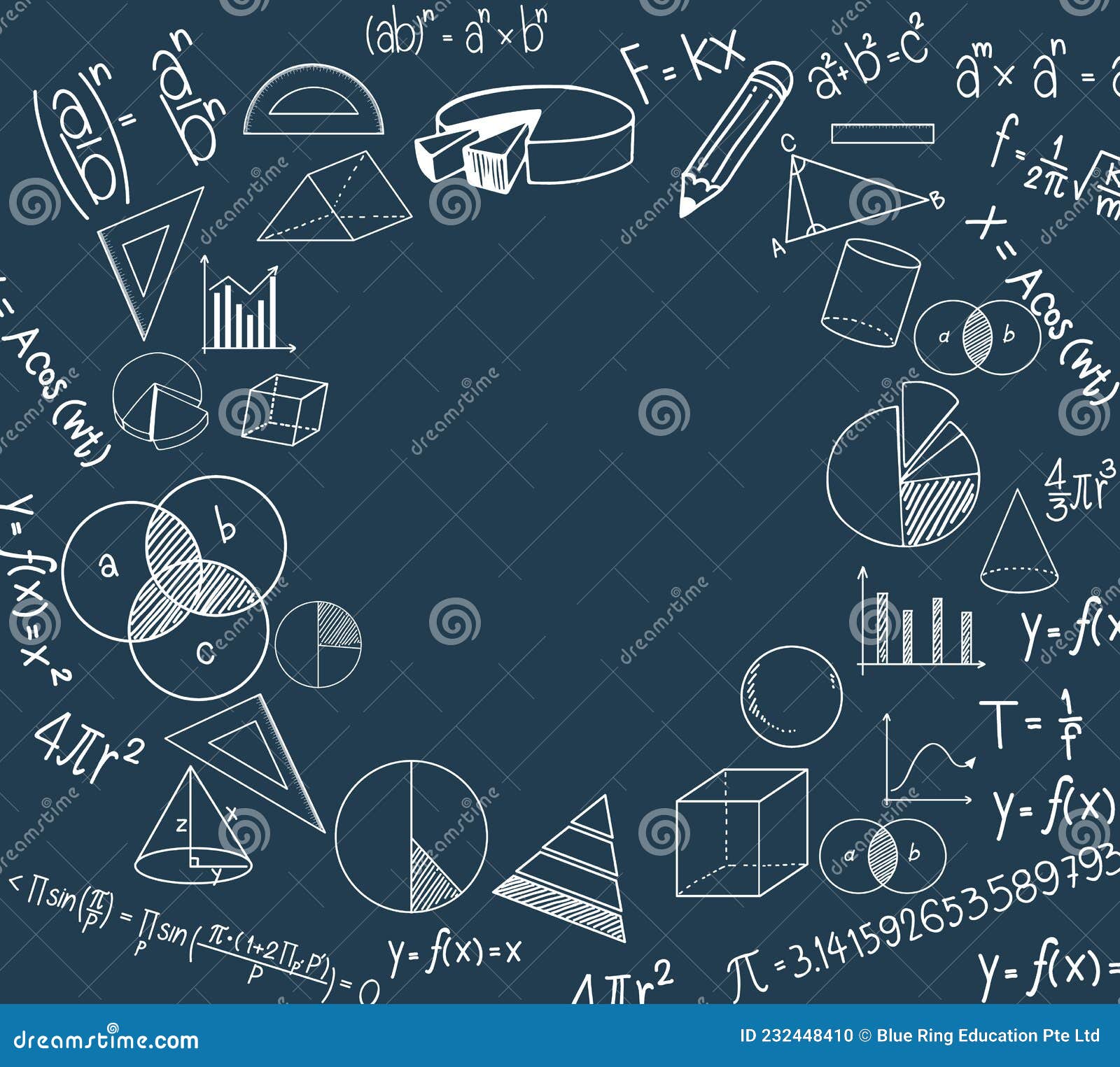 Blank Math Template with Math Symbol Stock Vector - Illustration of ...