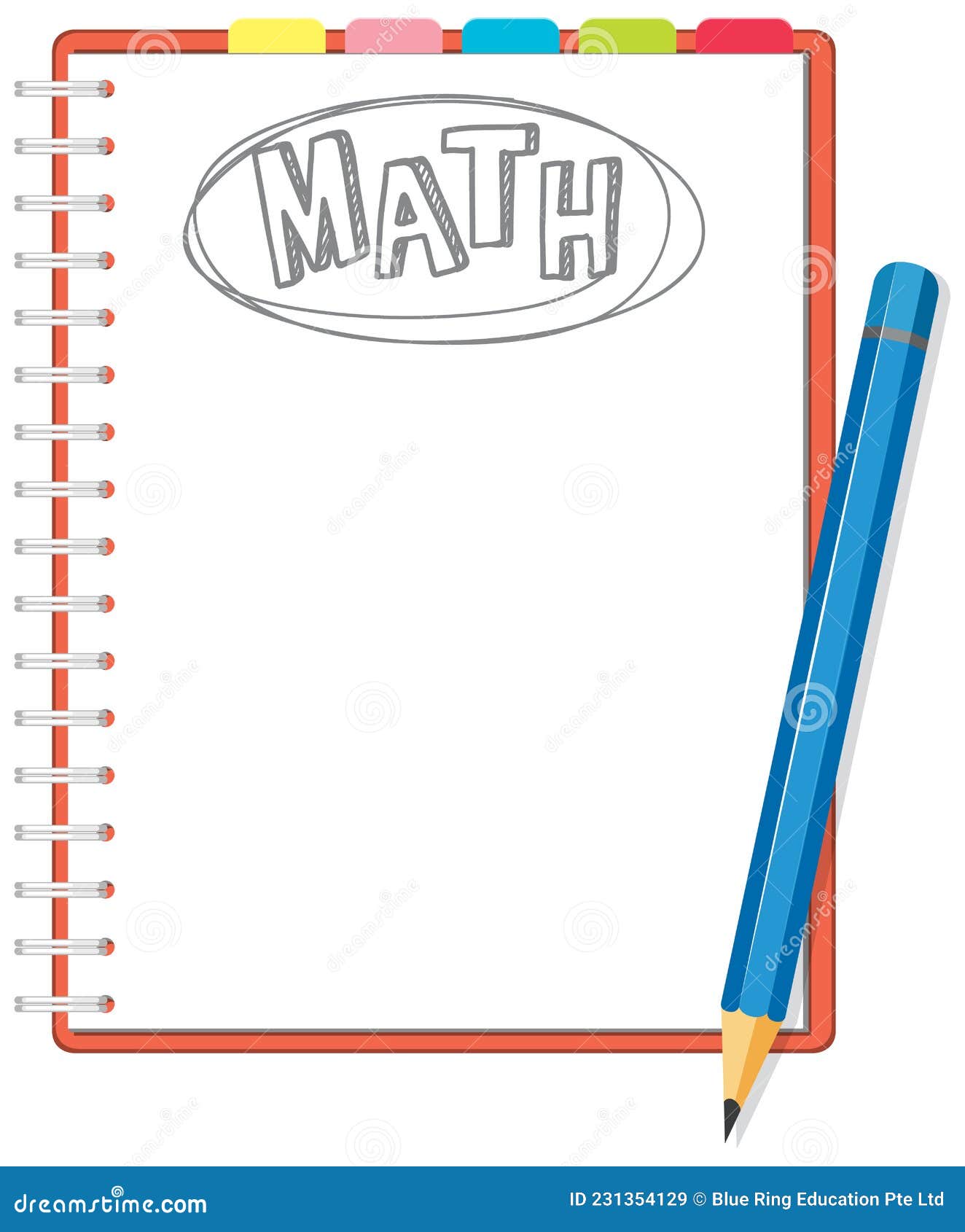 Blank Math Template with Math Tools and Elements Stock Vector ...