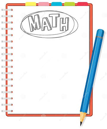 Blank Math Template with Math Tools and Elements Stock Vector ...