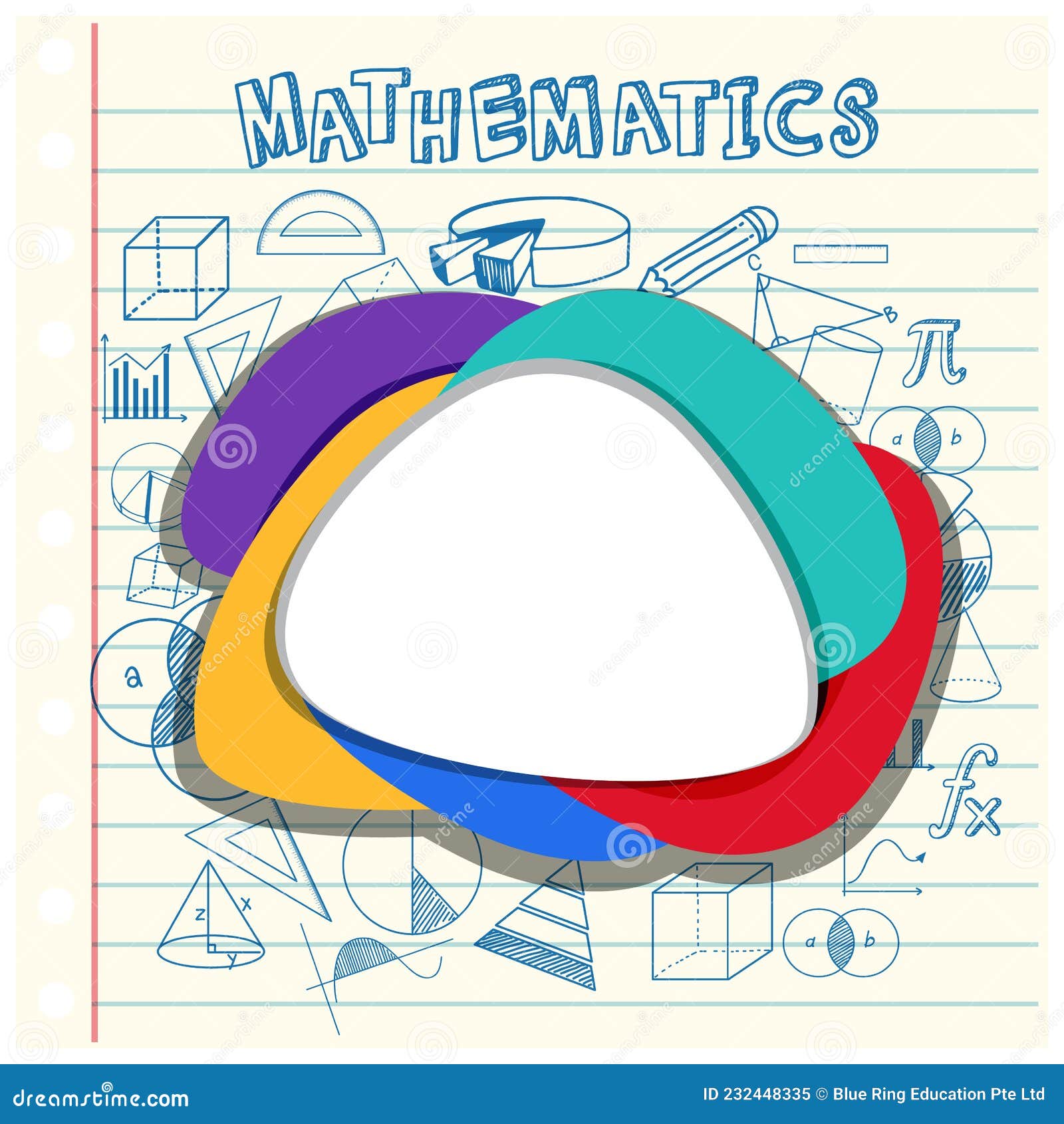 Blank Math Template with Math Tools and Elements Stock Vector ...