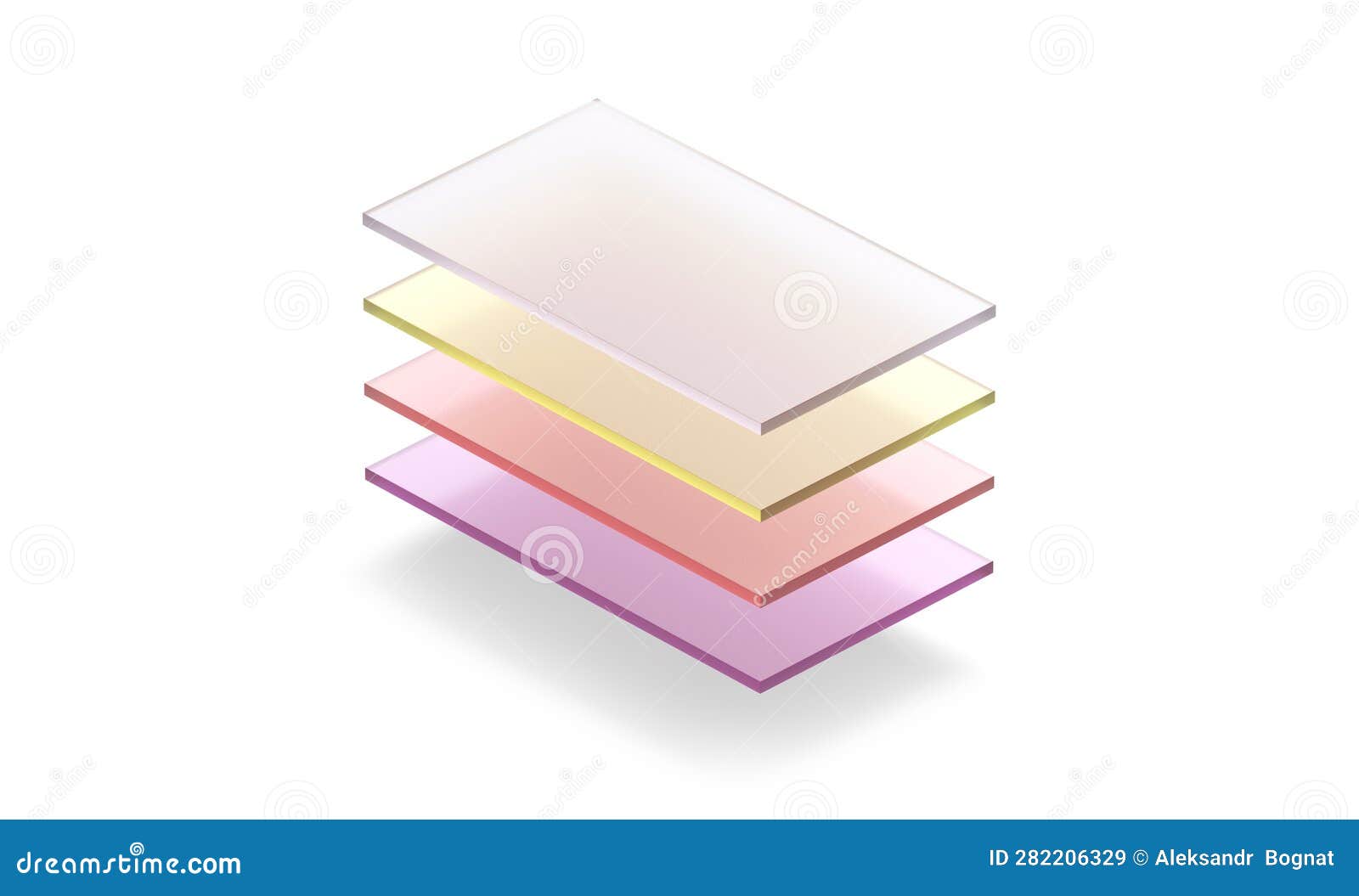 Blank Matte Colored Transparent Glass Material Layers Mockup Stock ...