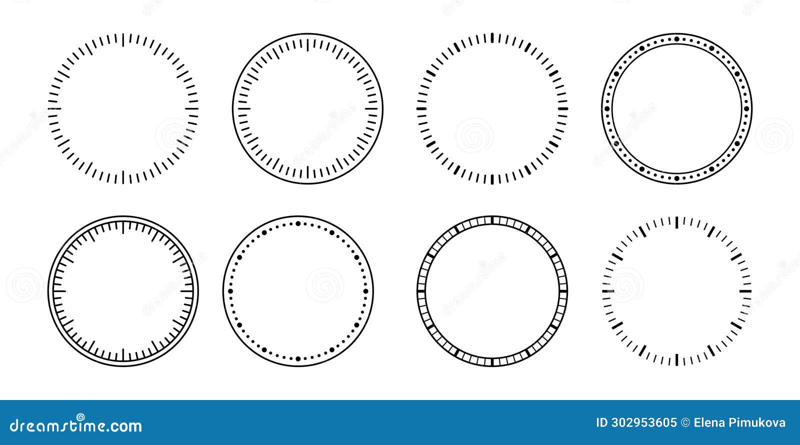 Blank Mechanical Clock Face Divided Into Seconds And Minutes. Round ...