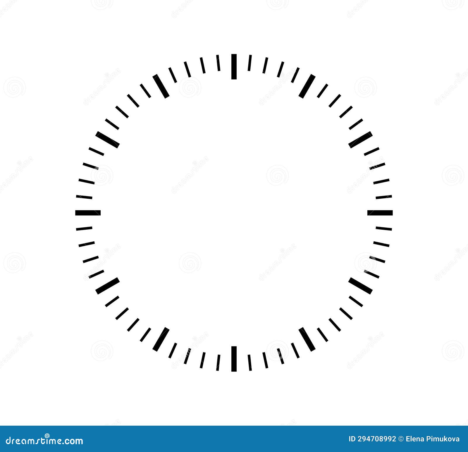 Blank Mechanical Clock Face Divided Into Seconds And Minutes. Round ...