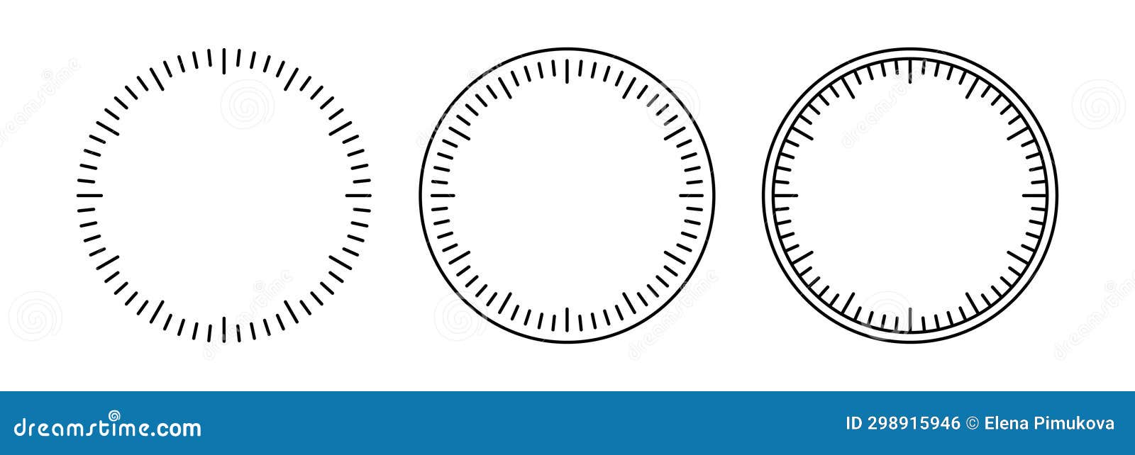 Blank Mechanical Clock Face Divided Into Seconds And Minutes. Round ...