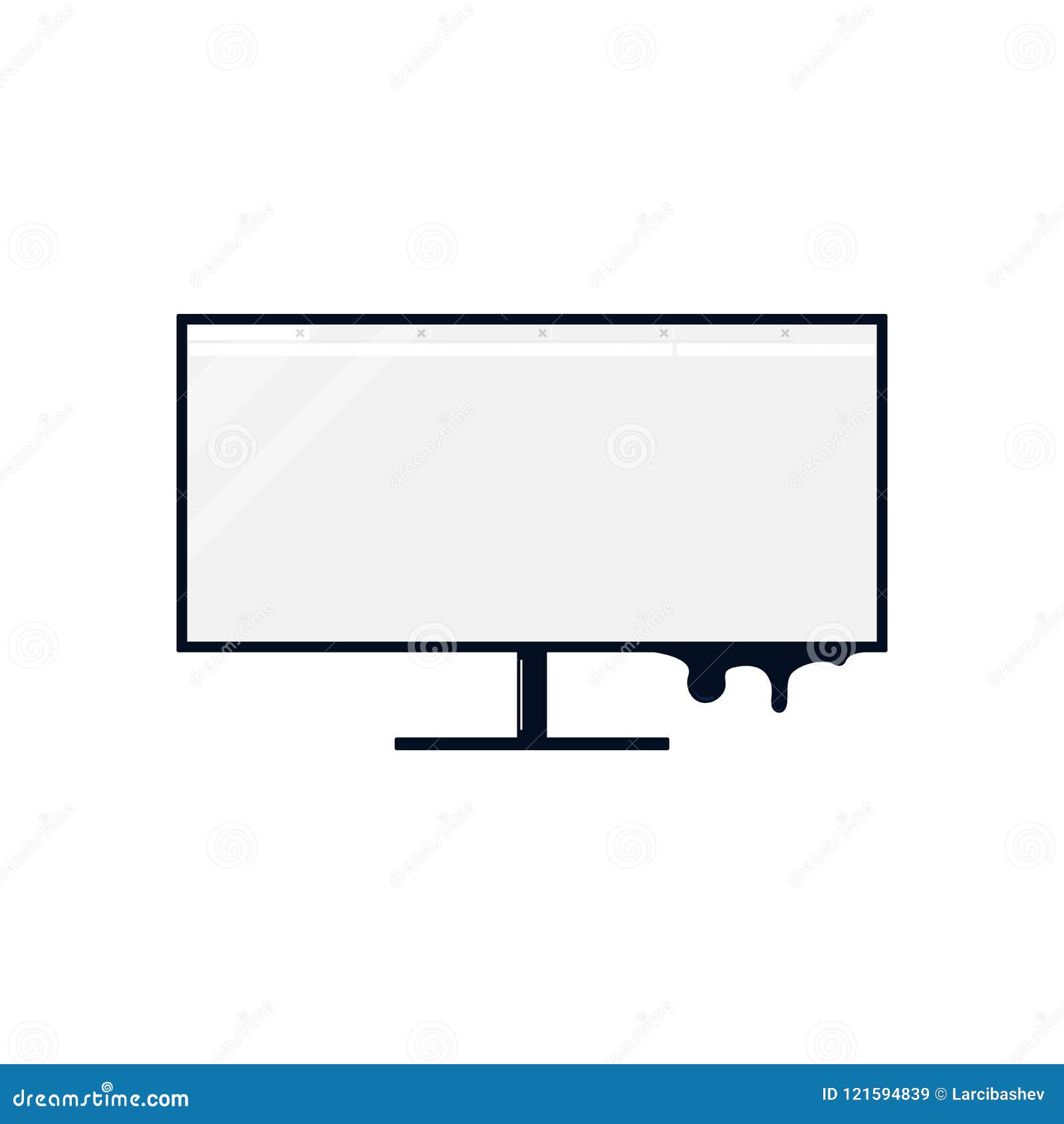 Blank Melting Computer Monitor. Stock Vector - Illustration of object ...