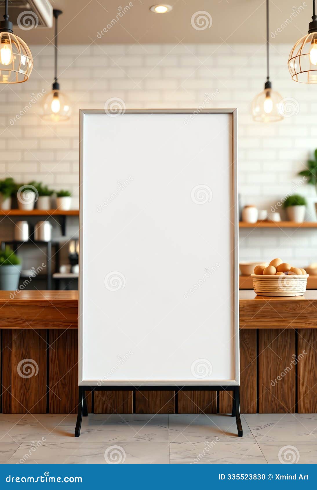 Blank Menu Sign Copy Space Mockup on Restaurant or Cafe Counter Stock ...