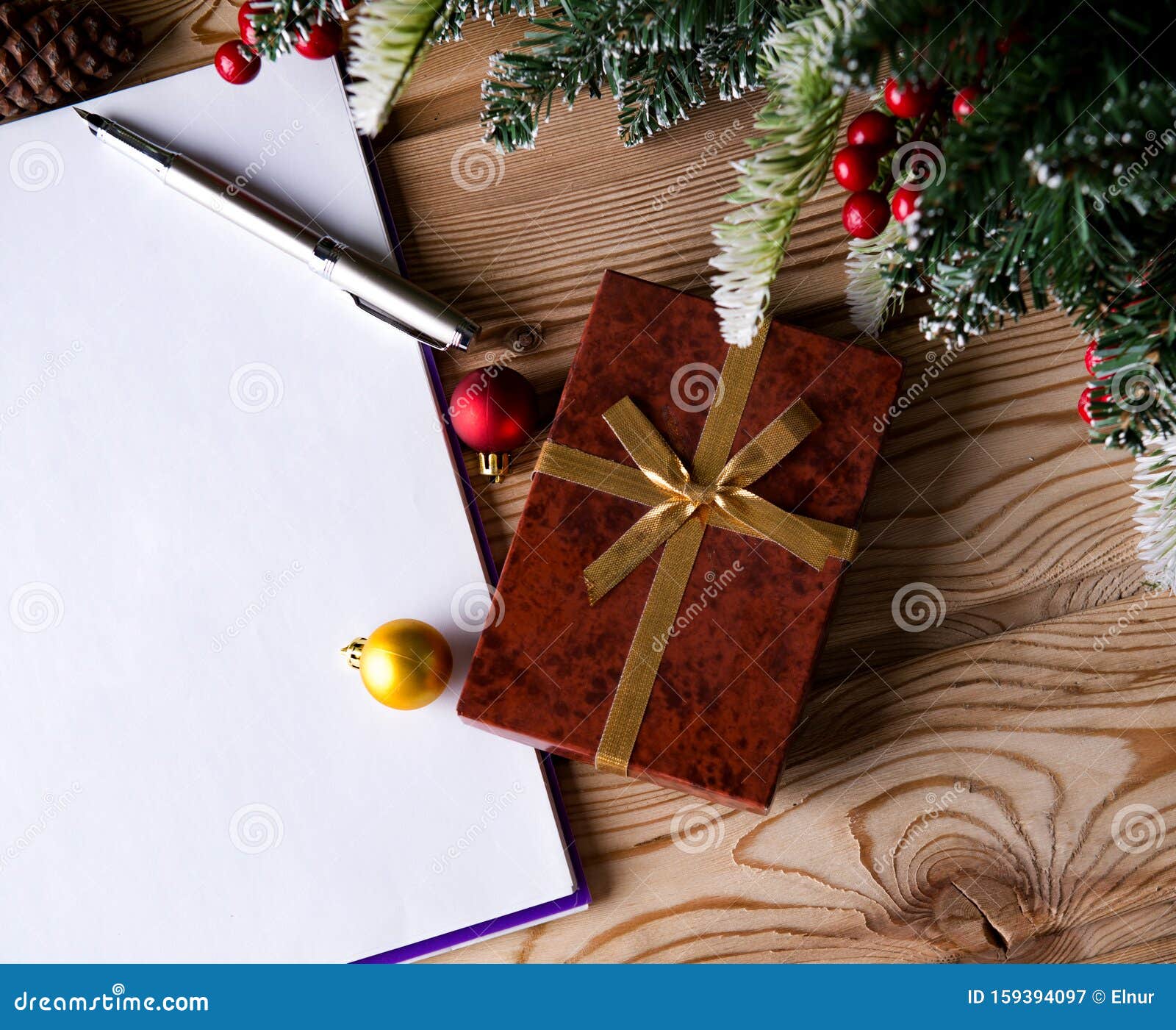 Blank Message Paper in Christmas Festive Concept Stock Image - Image of ...