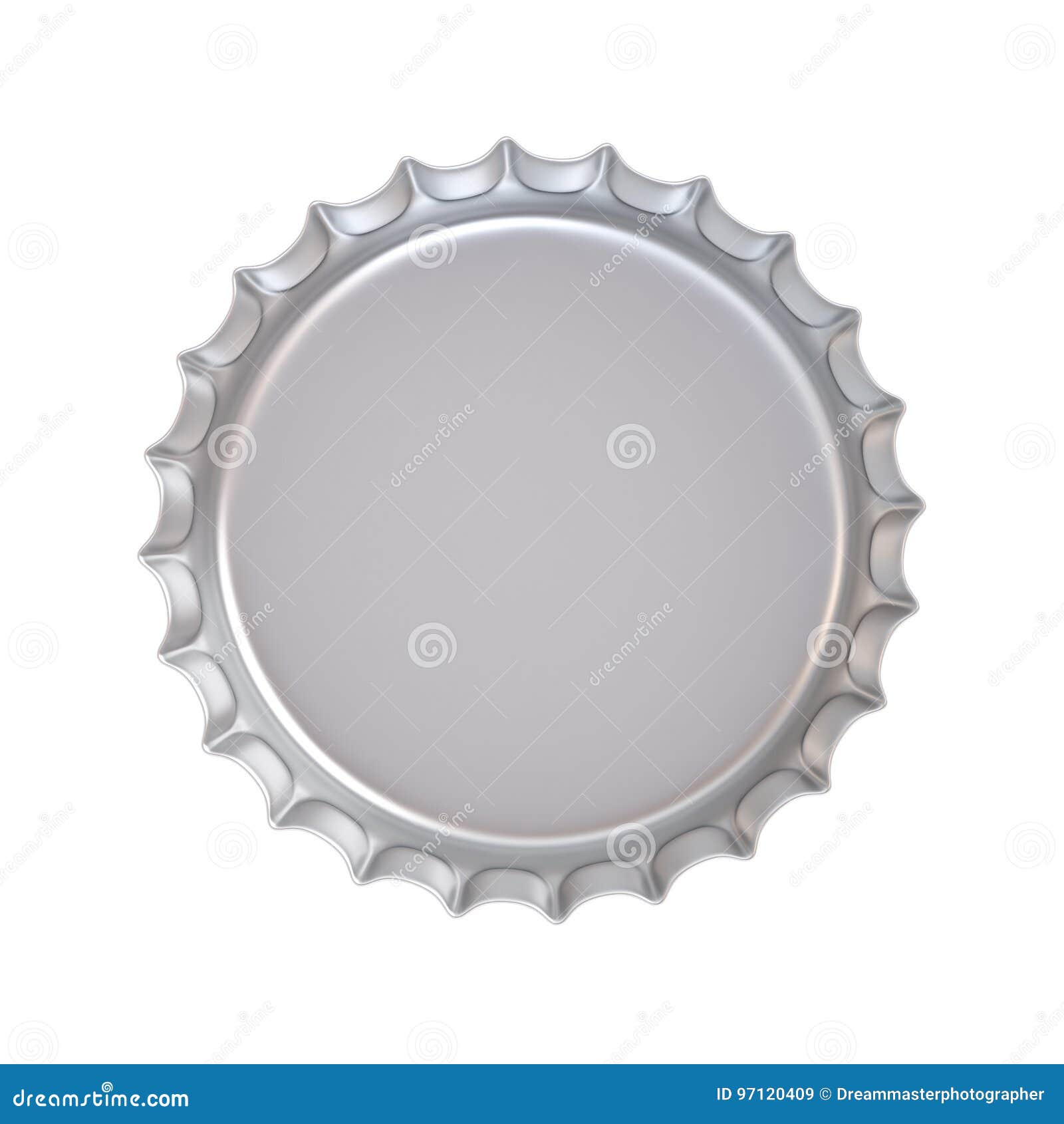Blank Metal Bottle Cap Under the Lid Side Isolated on White Background ...