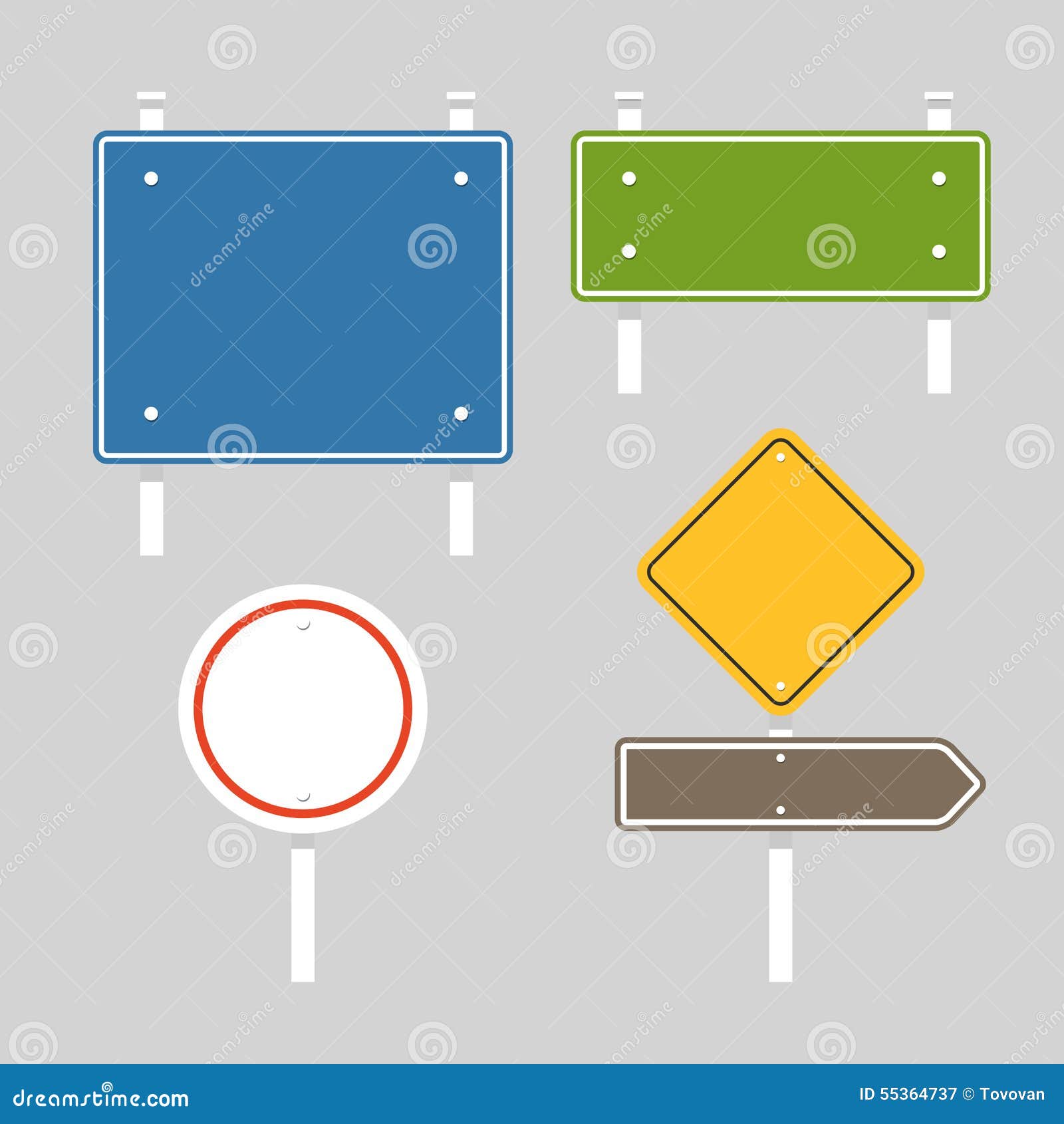 Blank Metal Information Boards Set Stock Vector - Illustration of frame ...