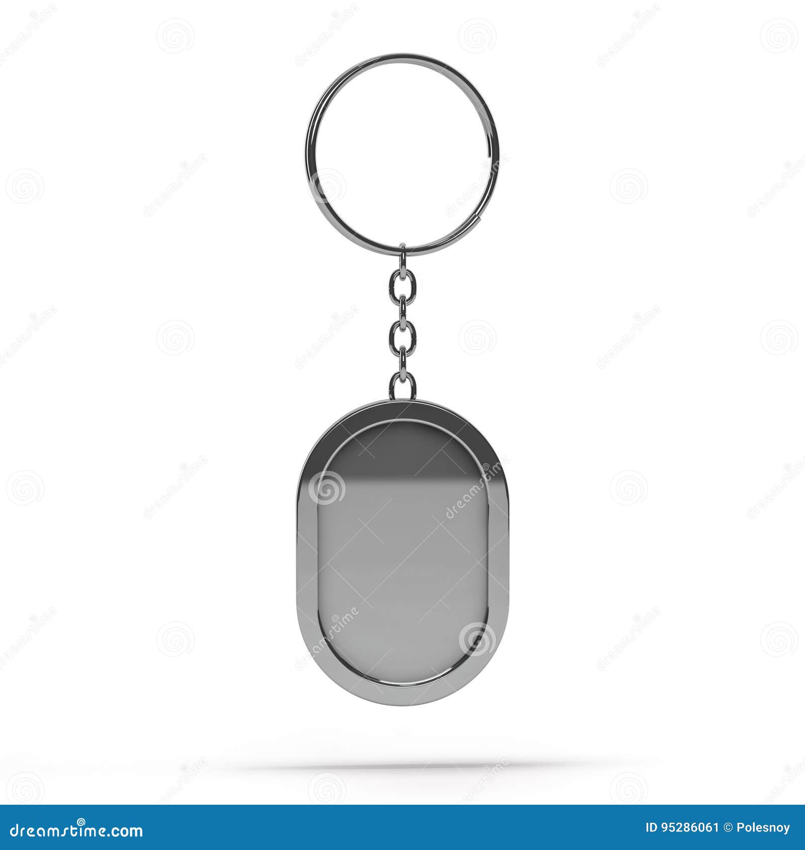Blank Metal Keychain. Mockup Stock Illustration - Illustration of ...
